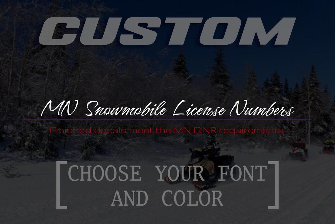 MN Snowmobile Registration Number Set - Etsy