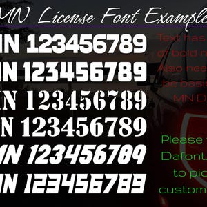MN ATV Registration Number Set - Etsy