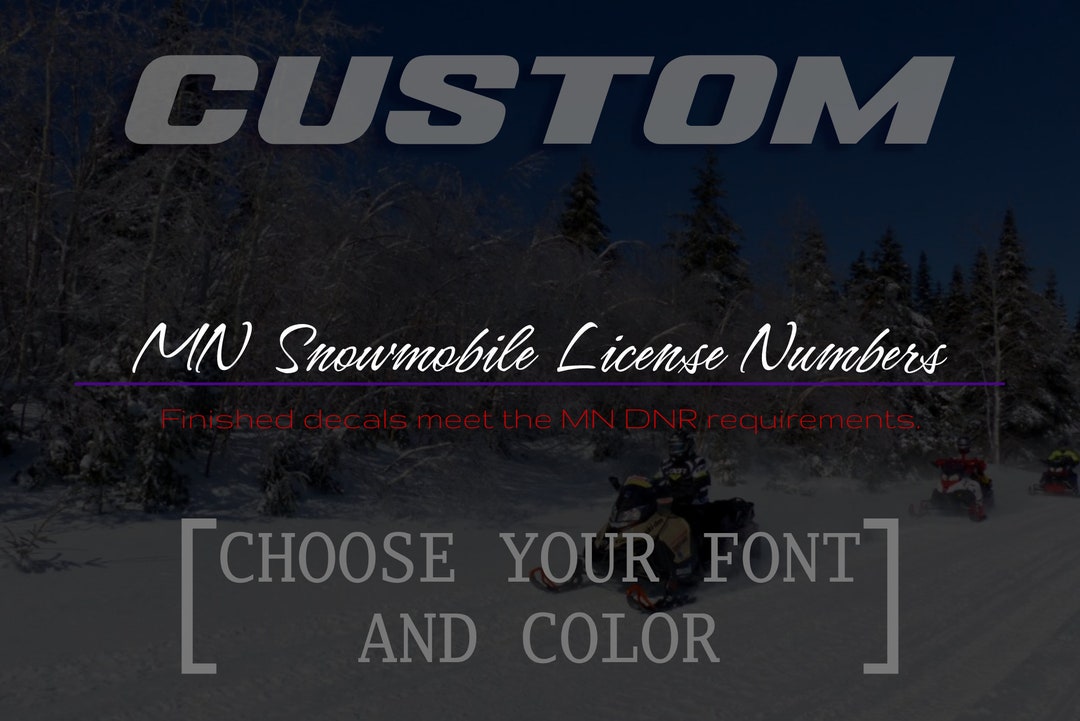 MN Snowmobile Registration Number Set - Etsy