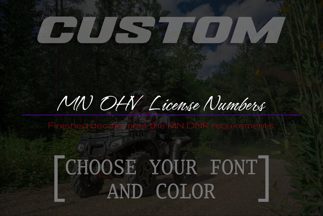 MN ATV Registration Number Set - Etsy