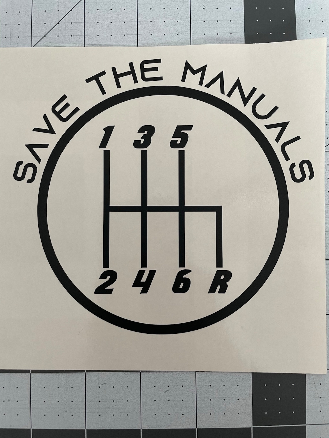 Save the Manuals Shift Pattern Decal customizable - Etsy