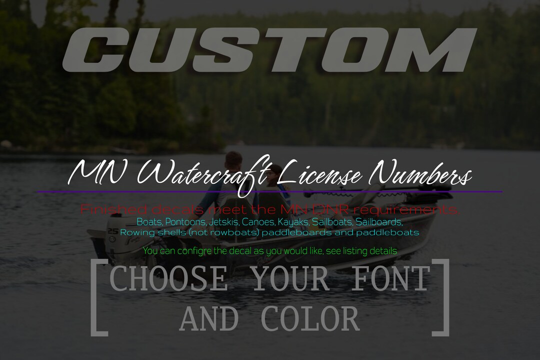 MN Watercraft Registration Number Set - Etsy