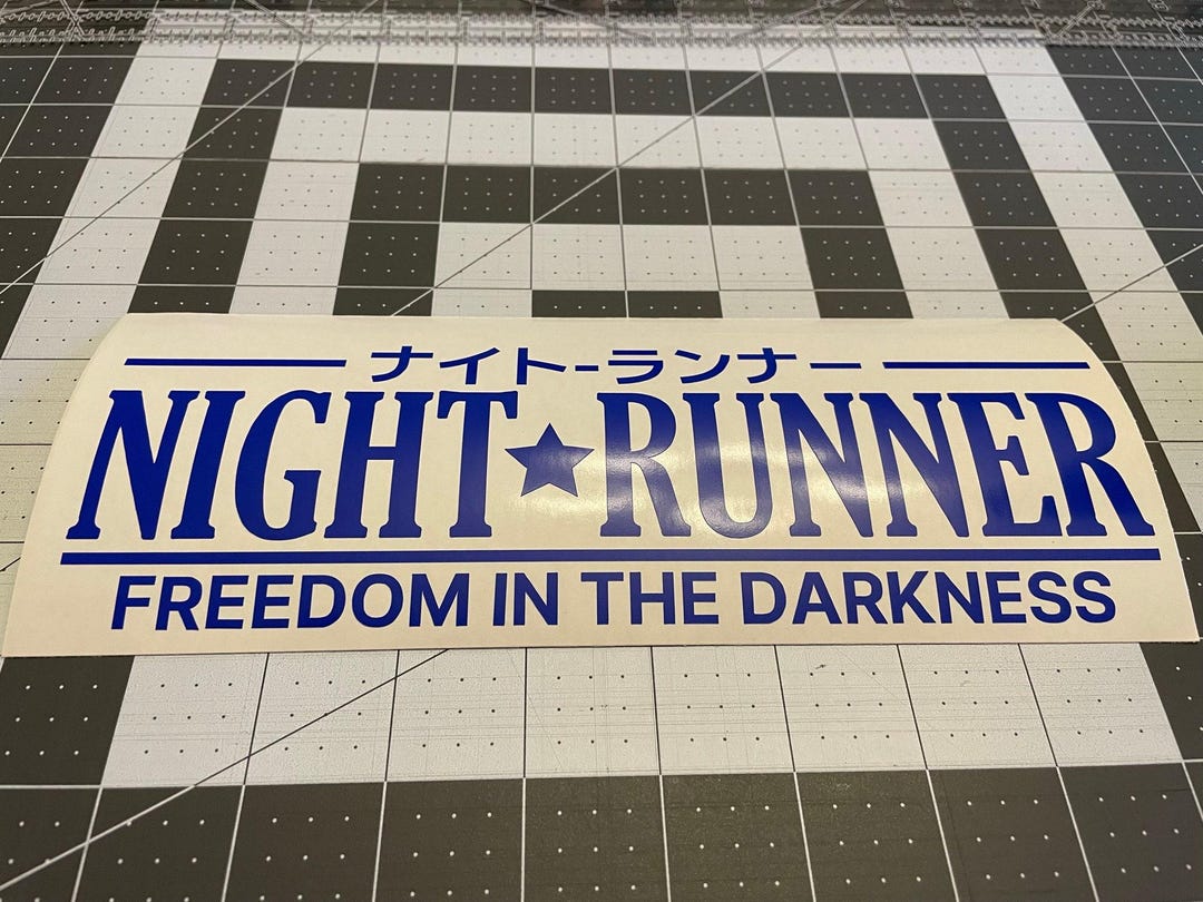 Night Runner JDM Decal Sticker/ Bumper Sticker/ Windshield Sticker/ Car ...