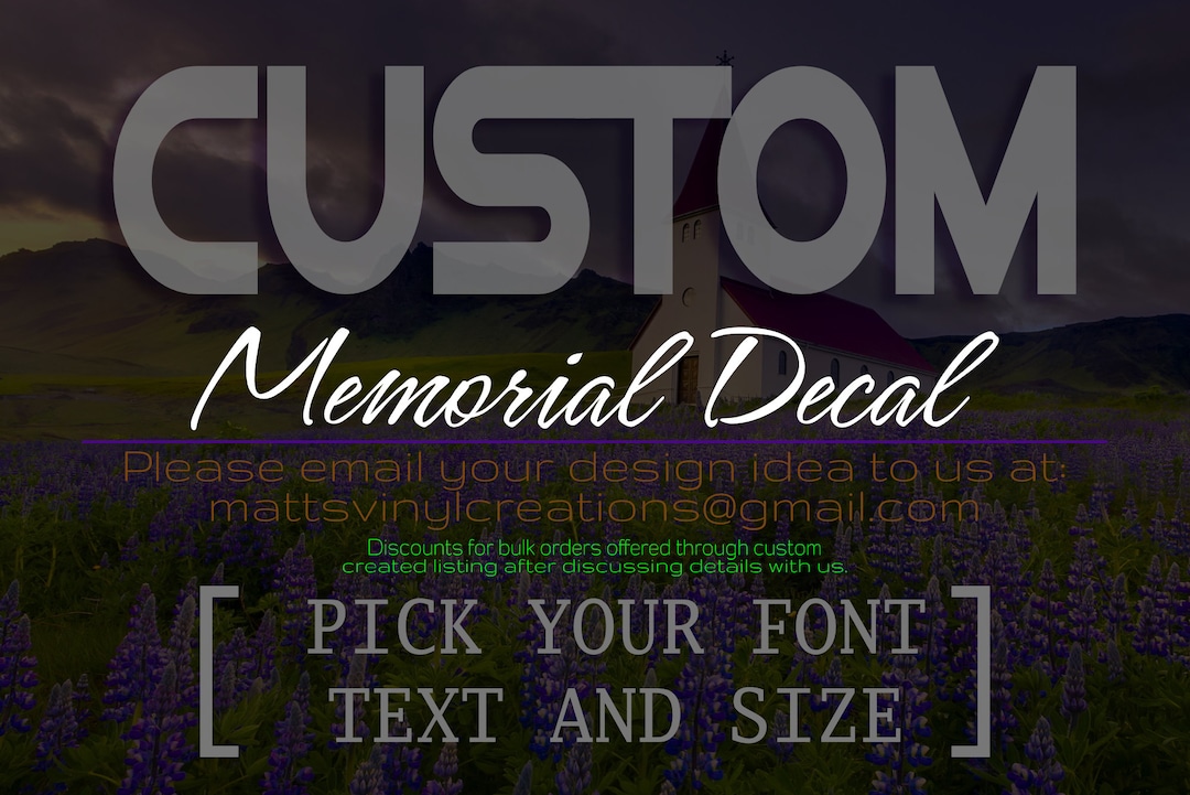 Custom Memorial Decals, Remembrance Decals - Etsy
