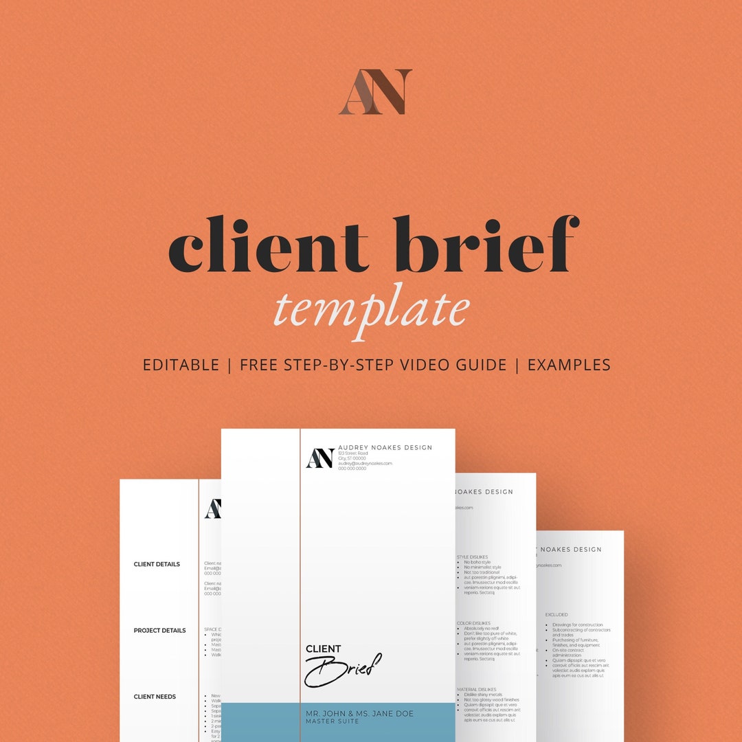 Client Brief Template for Interior Design - Etsy
