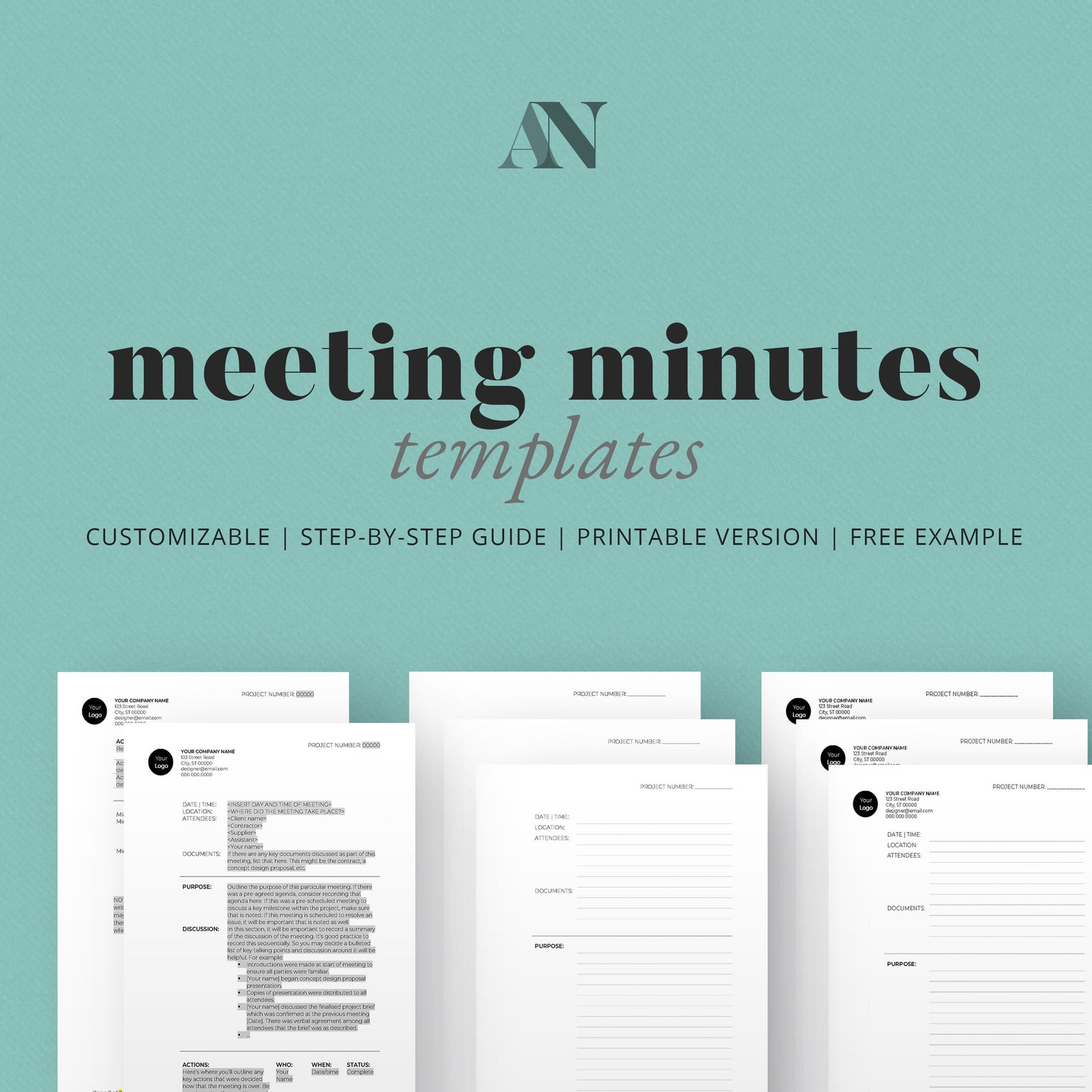 Meeting Minutes Templates Kit for Interior Designers - Etsy