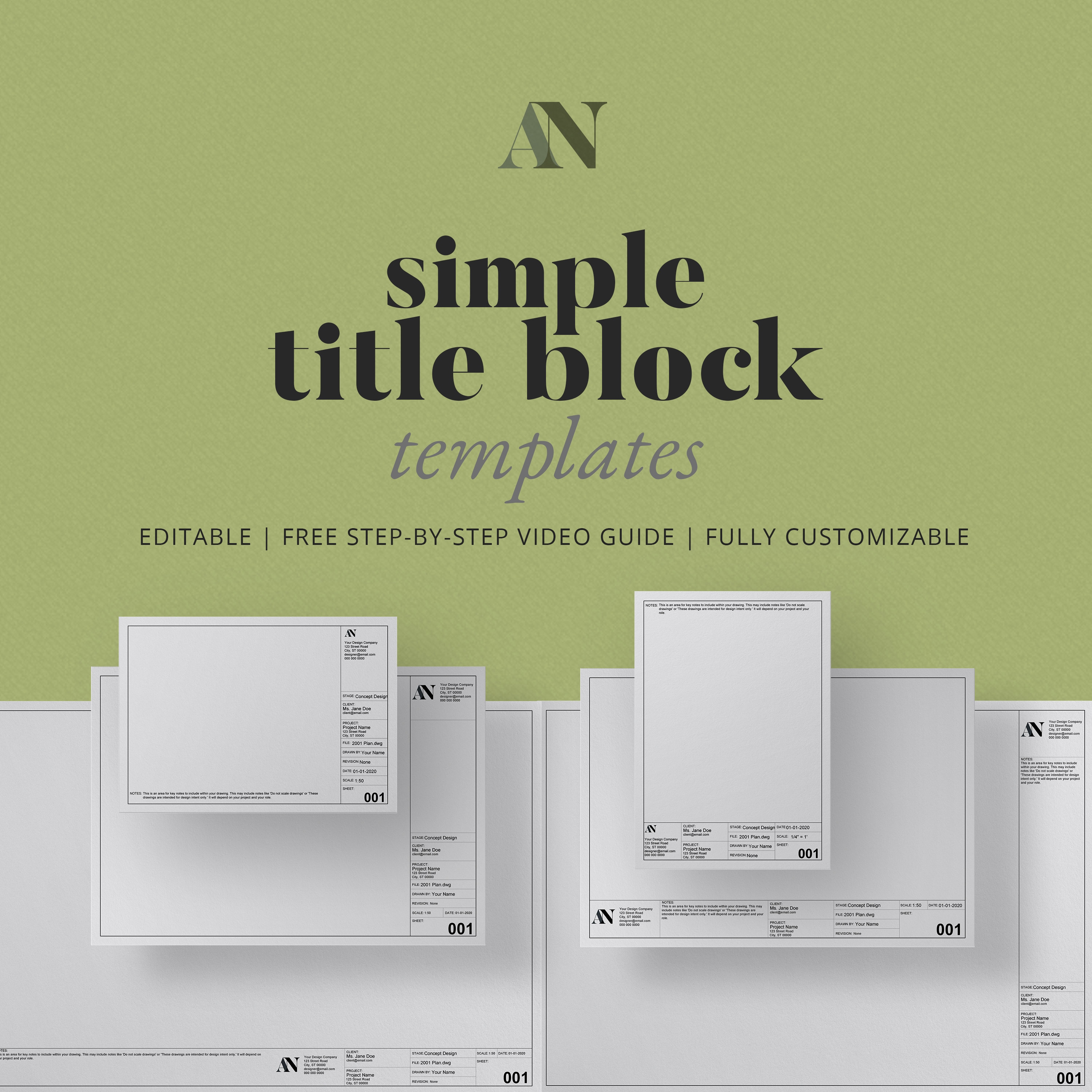 Title Block Templates Bundle for Interior Designers - Etsy