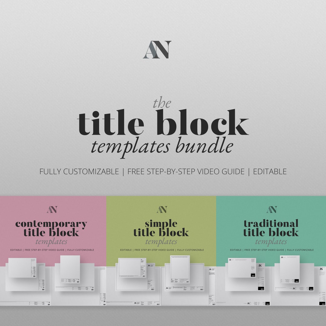 Title Block Templates Bundle for Interior Designers - Etsy