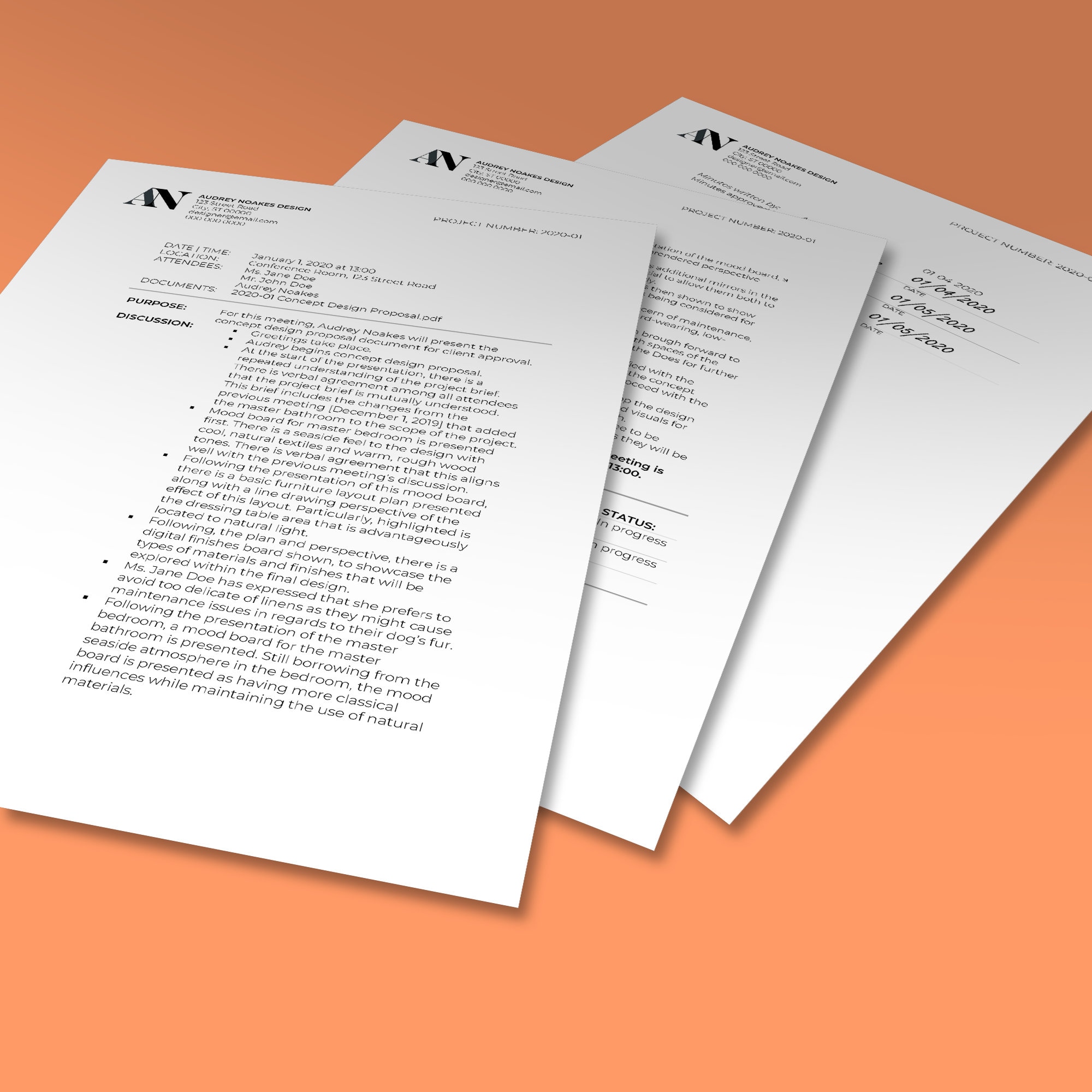 Meeting Minutes Templates Kit for Interior Designers - Etsy