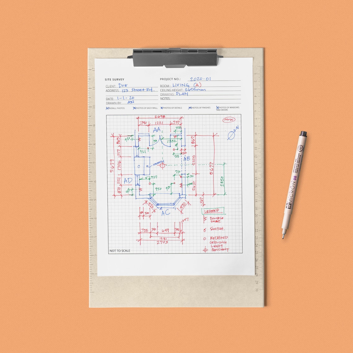 Site Survey Template - Printable for Interior Designers - Etsy