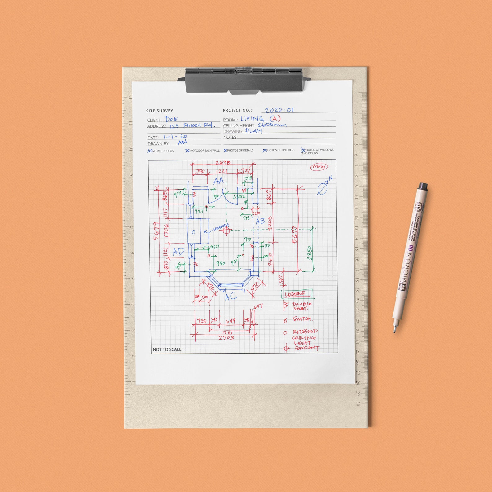 Site Survey Template - Printable for Interior Designers - Etsy