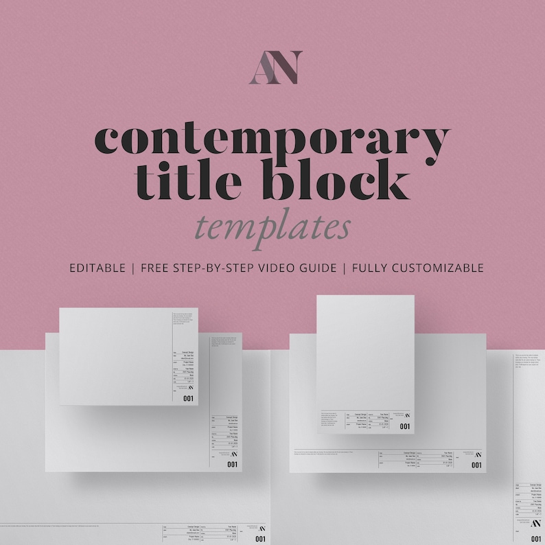 Contemporary Interior Design Title Block Templates - A2 / A3 / A4 + 8 ...
