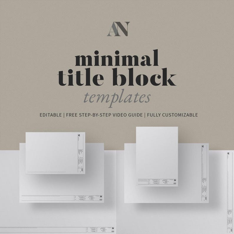 Minimal Interior Design Title Block Templates - A2 / A3 / A4 + 8.5x11 ...