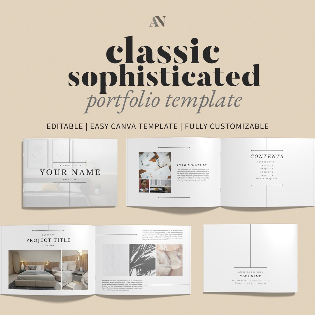 Classic Sophisticated Interior Design Portfolio Template - Canva ...