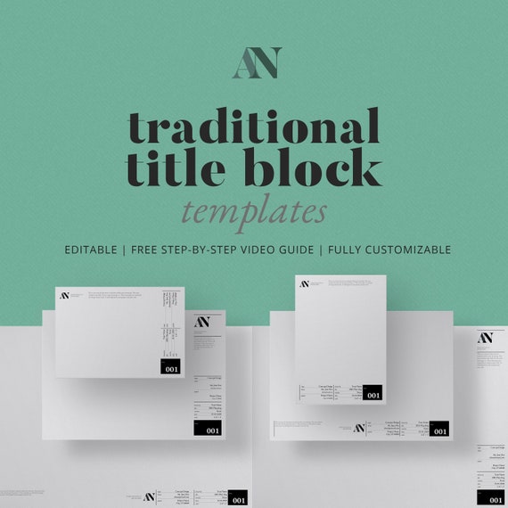 Traditional Interior Design Title Block Templates A2 / A3 / - Etsy Canada