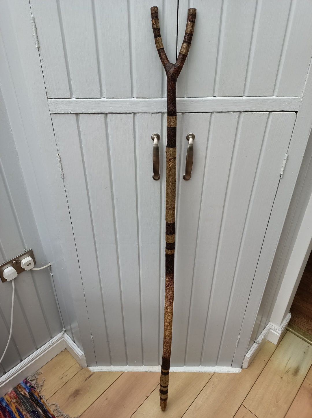 Hazel Stang / Staff With Runic Carving and Pyro Details - Etsy
