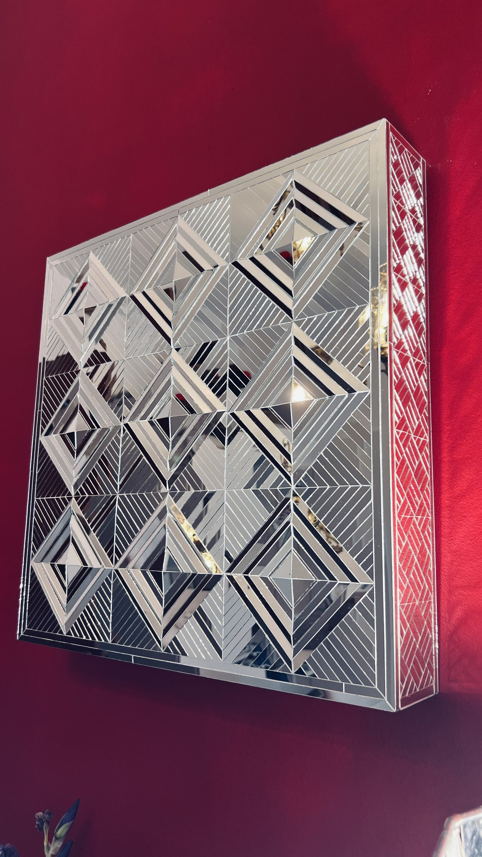 Luxury Square Mirror, Artwork, Modern Wall Mirror, Designer Decorative ...