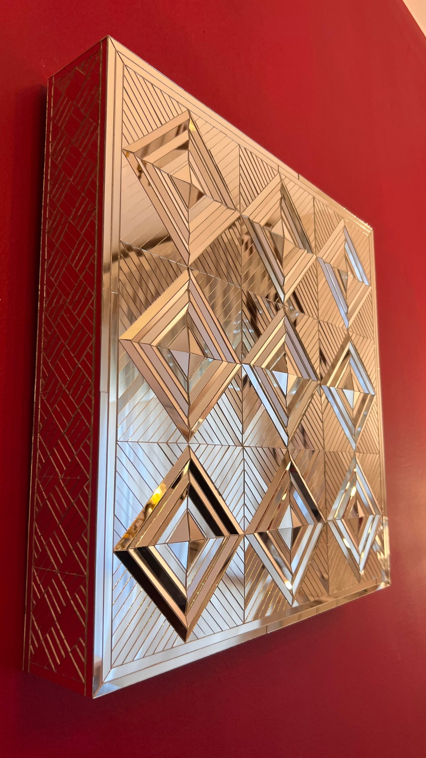 Luxury Square Mirror, Artwork, Modern Wall Mirror, Designer Decorative ...