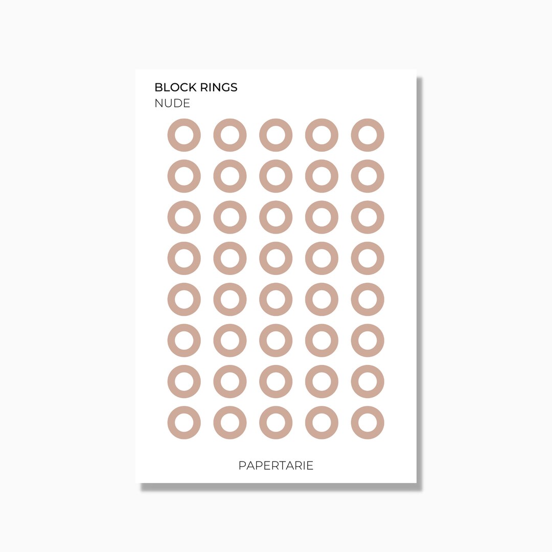 Block Rings | 2 Sizes | Shape Stickers | Transparent Matte | Standard ...