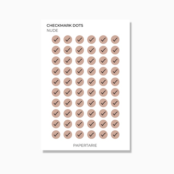 Checkmark Dot Icon Stickers Transparent Matte Standard - Etsy