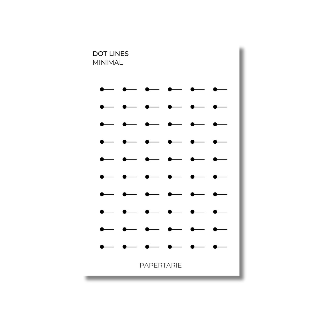 Dot Line Stickers | Transparent Matte | Standard Size | Planner ...