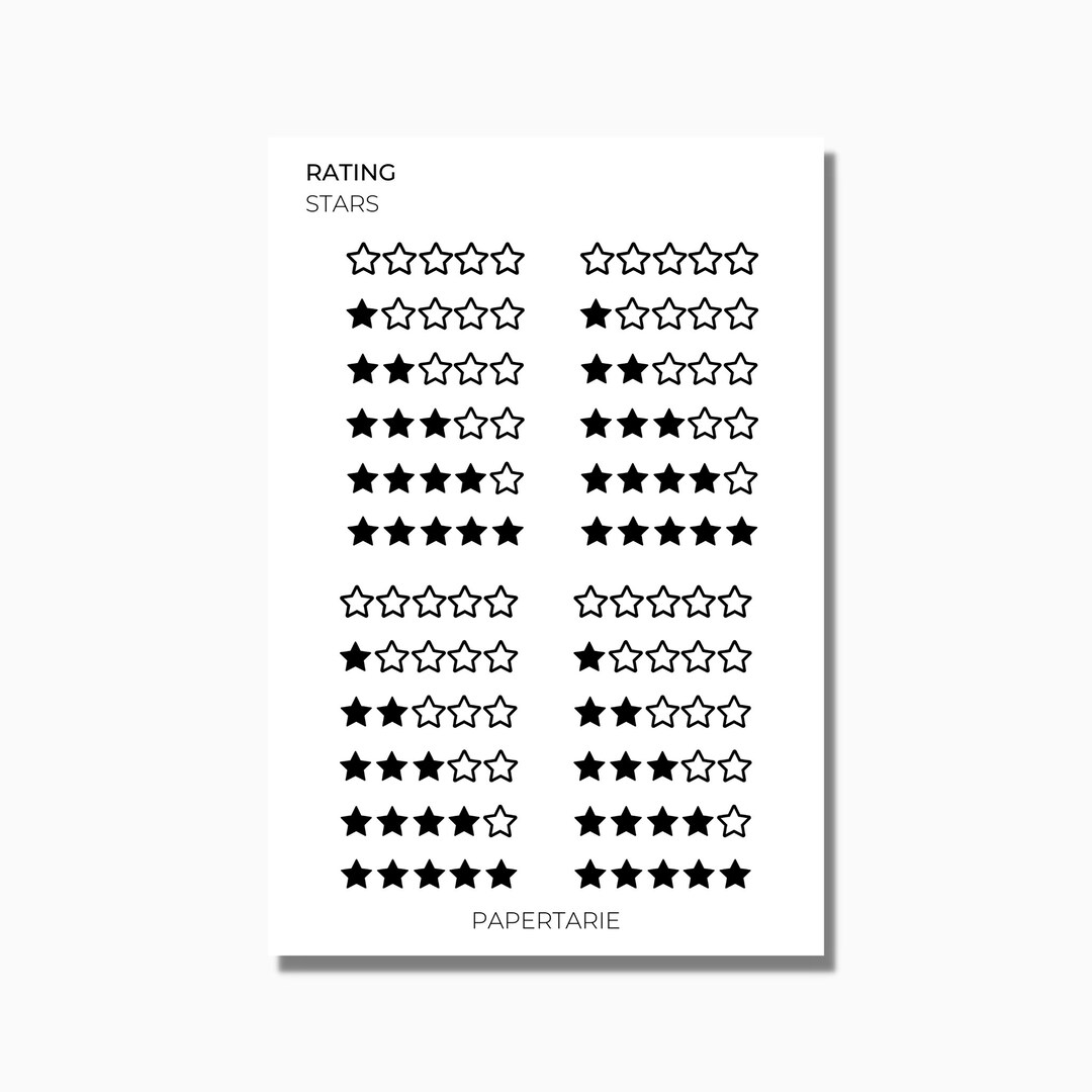 Star Rating Stickers | Star Stickers | 6 Options | Transparent | Matte ...