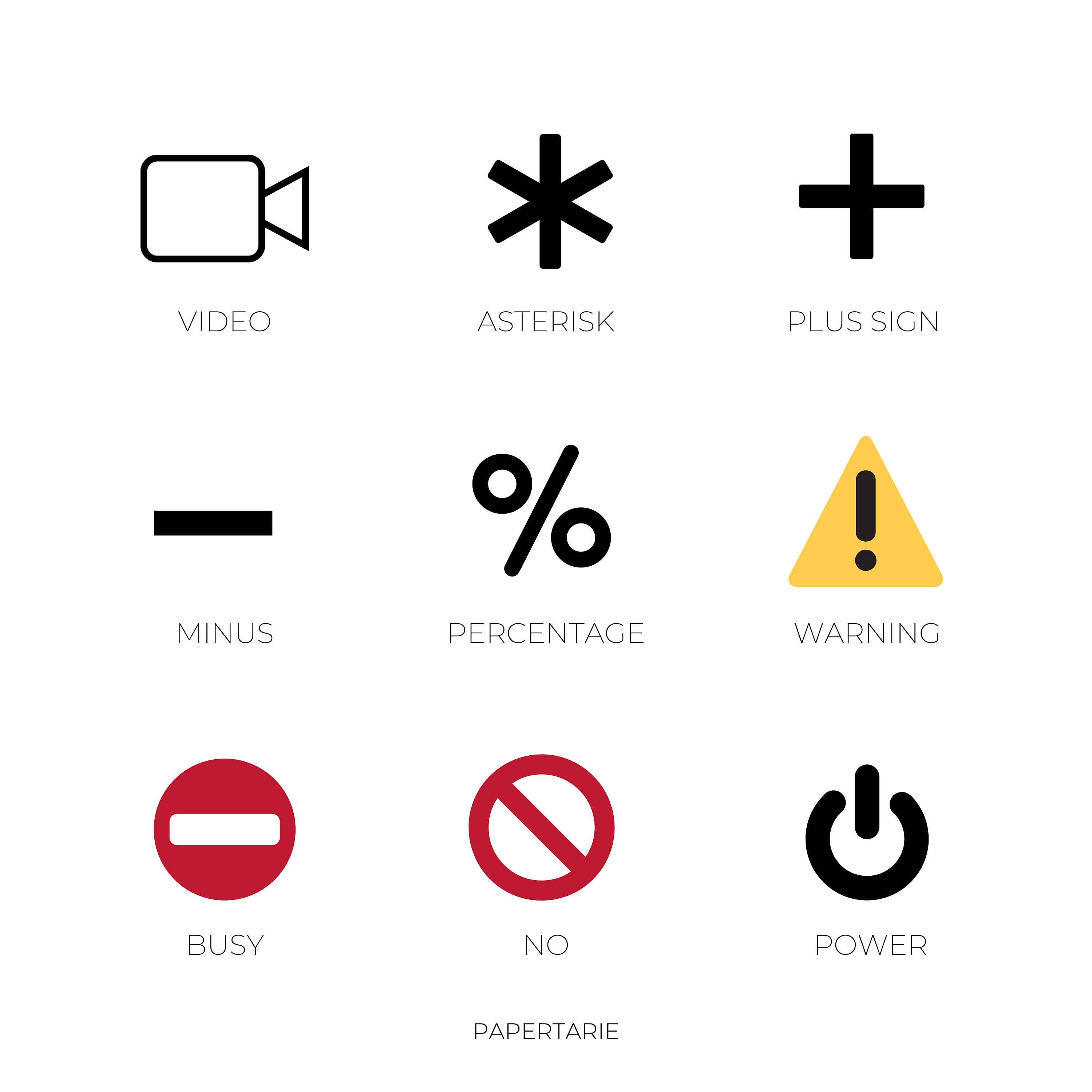 Mini Symbol Icon Stickers | Mini Icons | 43 Options | Transparent ...