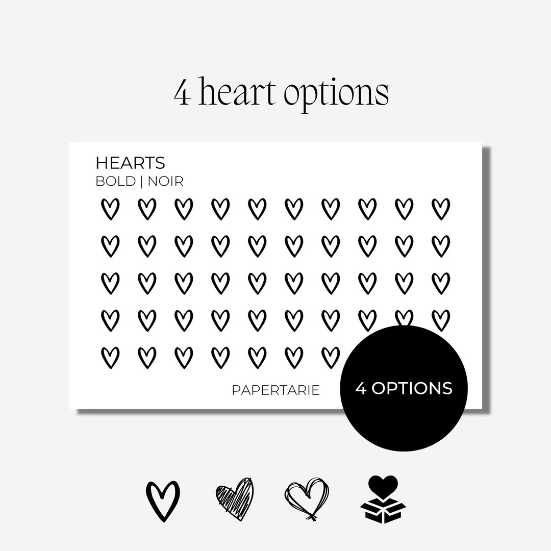 Heart Icons | Micro Icons | Mini Icon Stickers | Transparent Matte ...