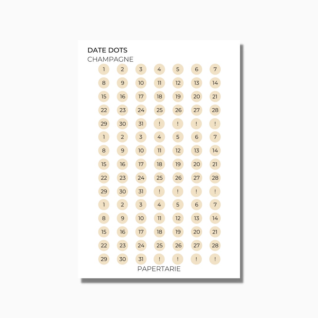 Date Dots | Shape Stickers | Transparent Matte | Standard Size ...