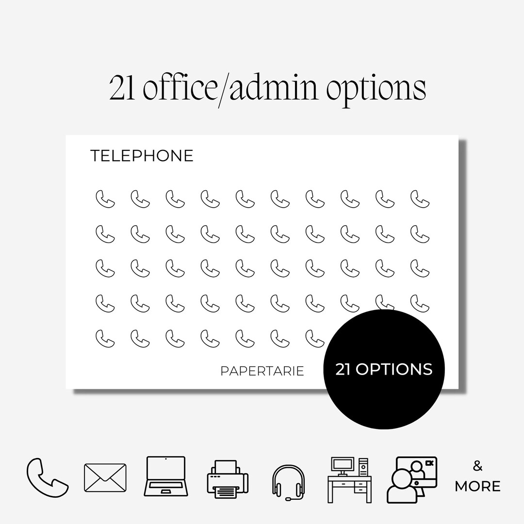 Office & Admin Stickers | Micro Icons | Mini Icon Stickers | 21 Options ...