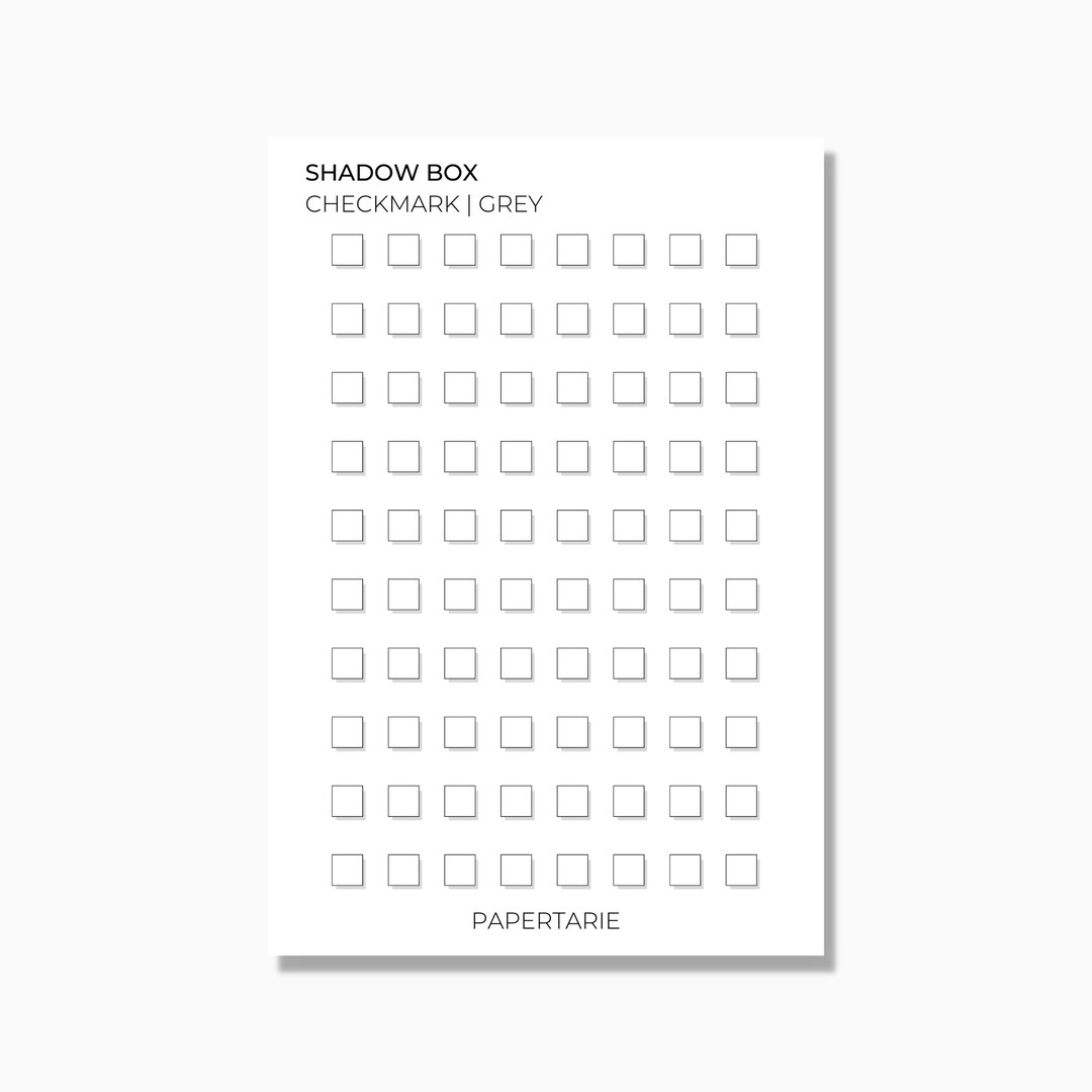Shadow Box Checkmarks | Functional Stickers | Transparent Matte ...