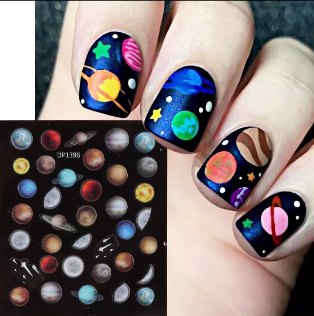 Outer Space Nail Stickers - Planets and Shooting Stars - Free Gifts ...