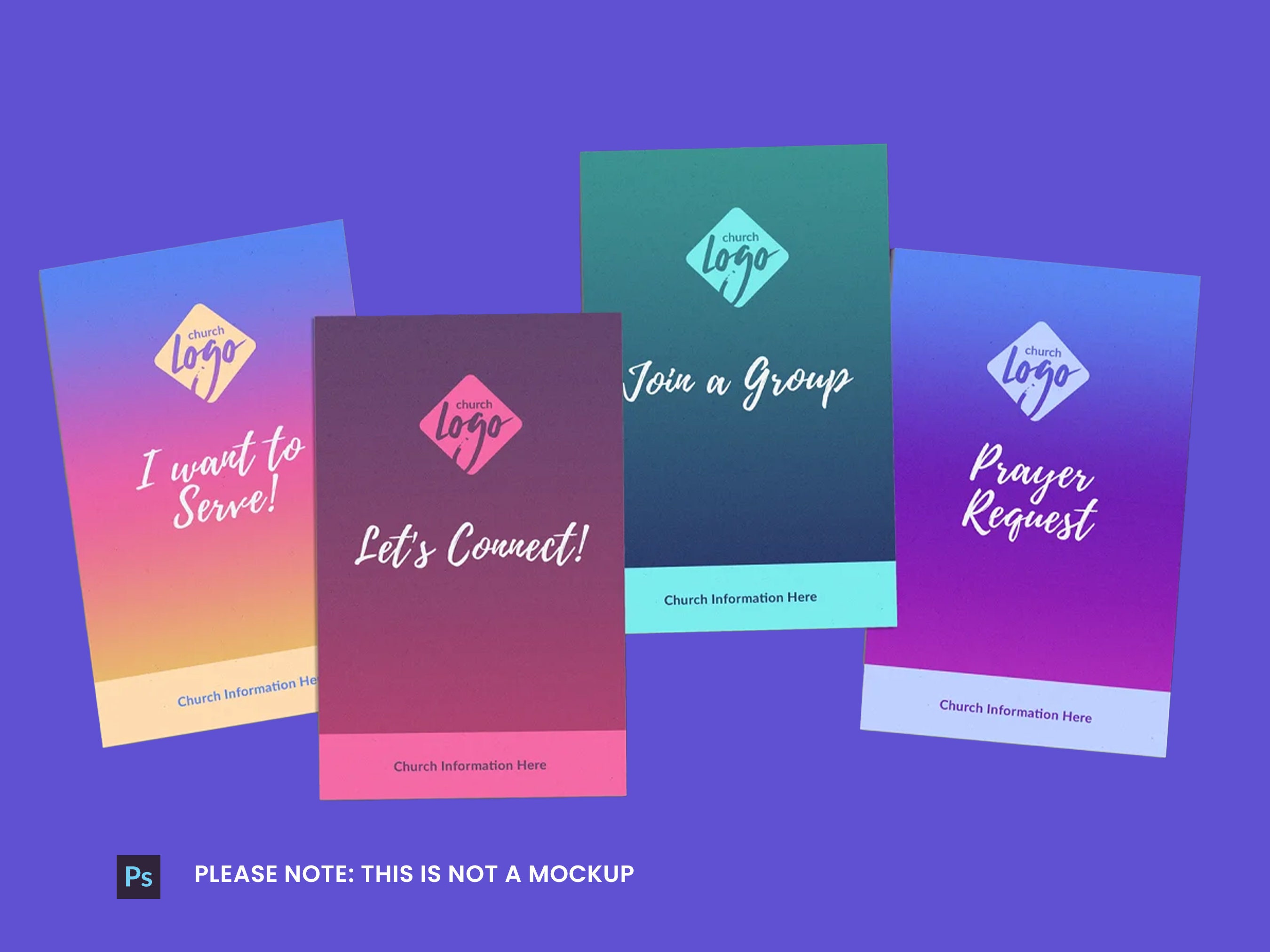 3x5 Church Connection Card Series PS Template - Etsy