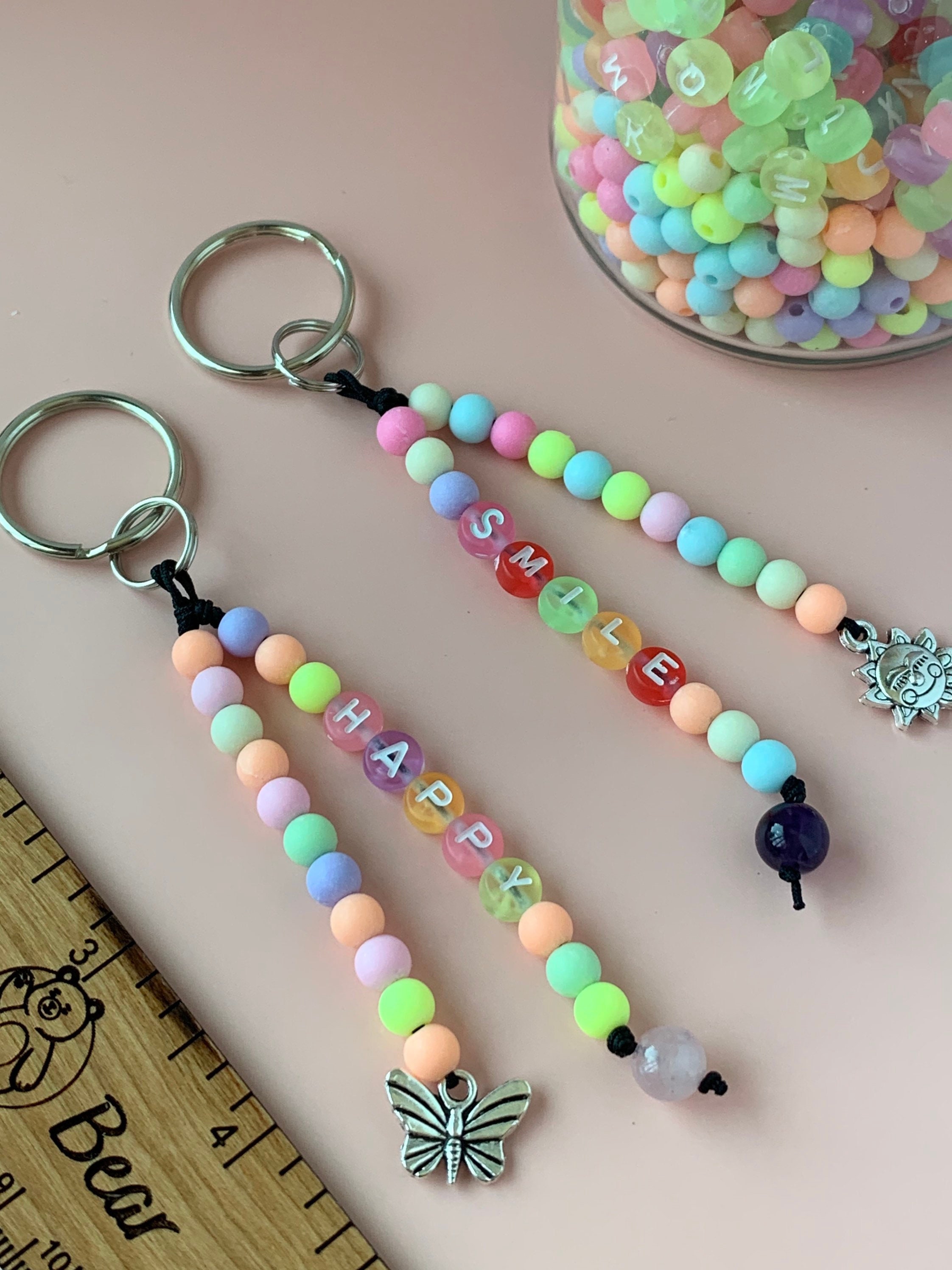 1111 Inspirational Keychain With Crystal Bead and Charm / Motivational ...