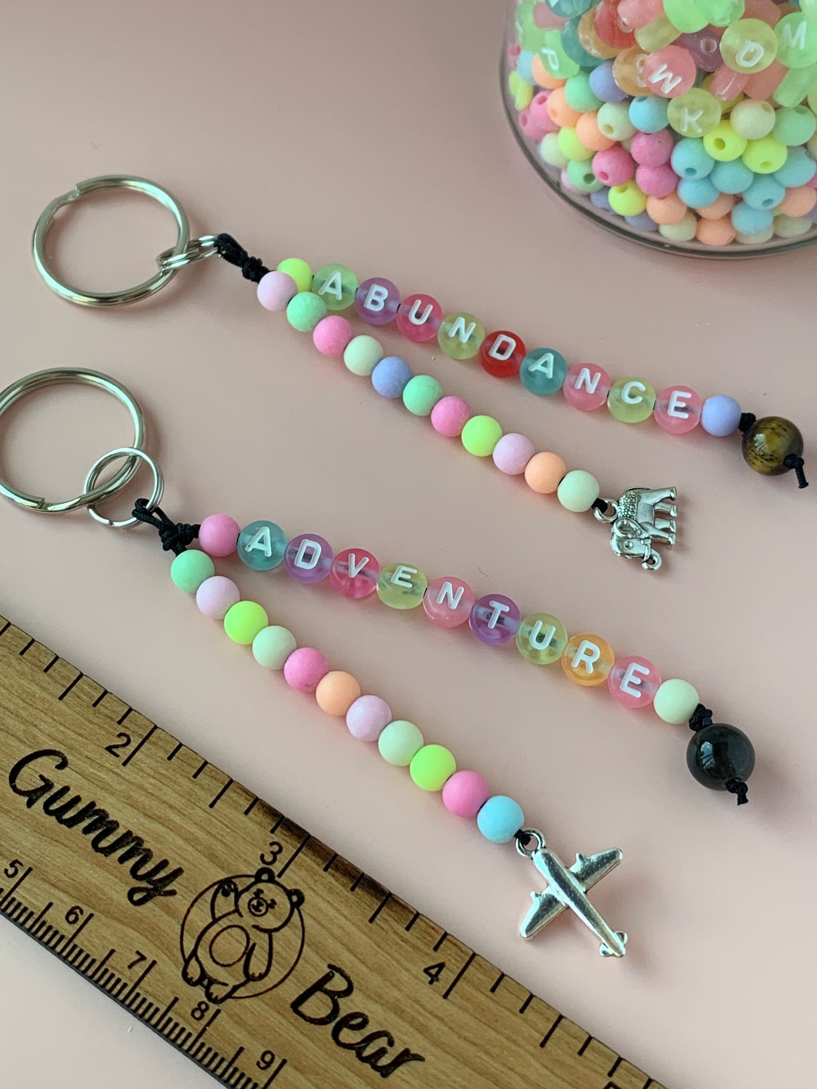 1111 Inspirational Keychain With Crystal Bead and Charm / Motivational ...