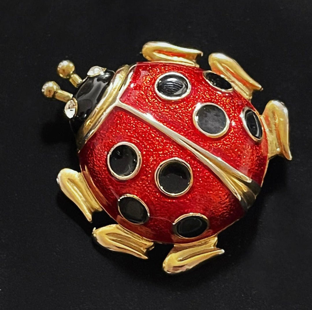 Gorgeous Vintage Red Enamel Ladybug Brooch - Etsy