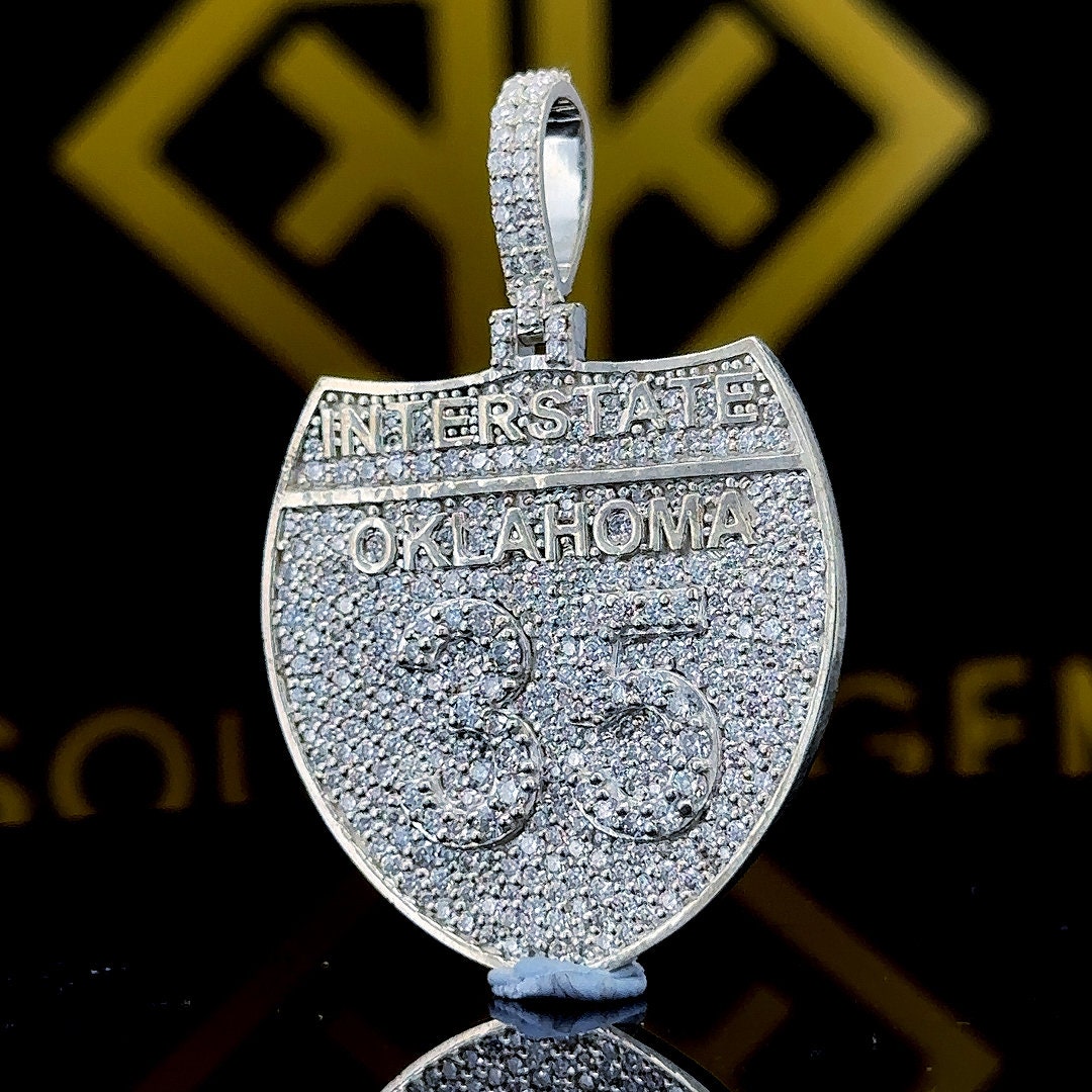 Vintage Original INTERSTATE 35 Highway Shield Moissanite Diamond ...