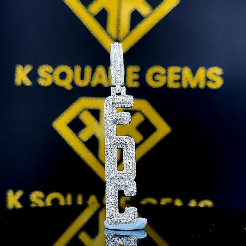 Moissanite Pendant Vertical - Etsy UK