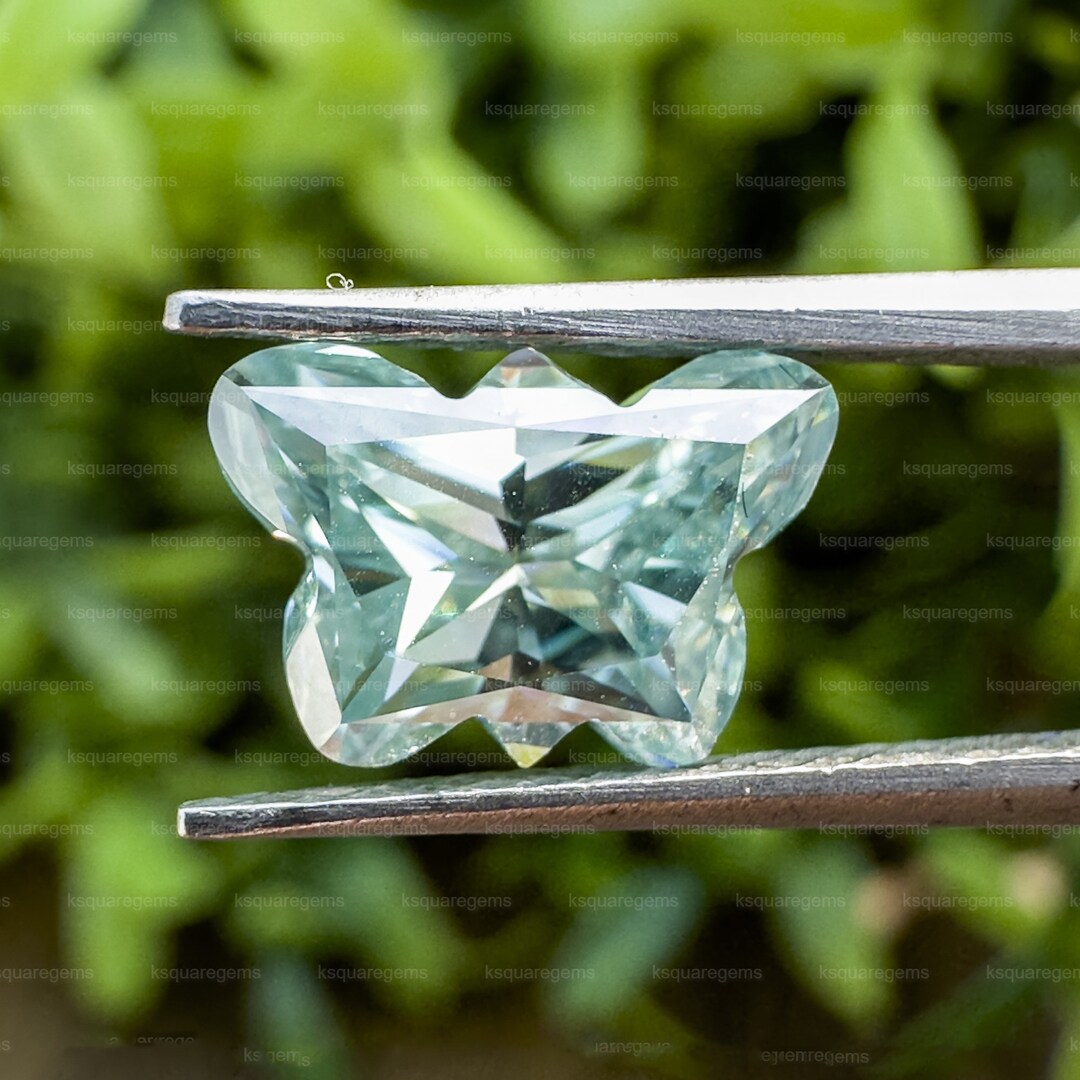 Butterfly Cut Blue Color Loose Moissanite, Antique Cut Moissanite for ...