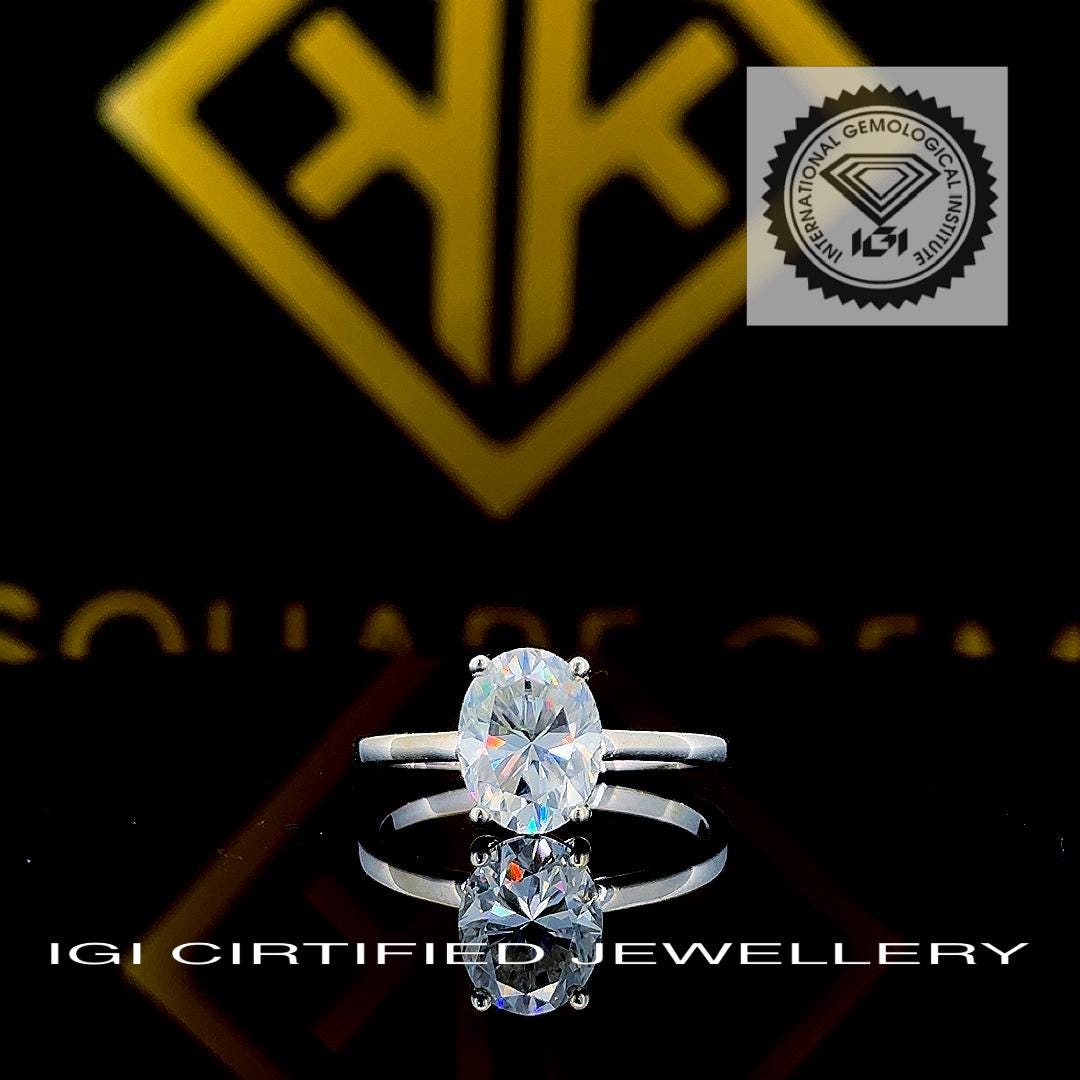 2 Ct Lab Diamond Oval Engagement Ring, Oval Lab Diamond and Solitaire ...