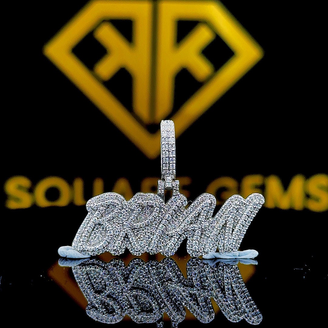 Custom Moissanite Number Pendant: Iced Out Hip Hop Jewelry - Etsy