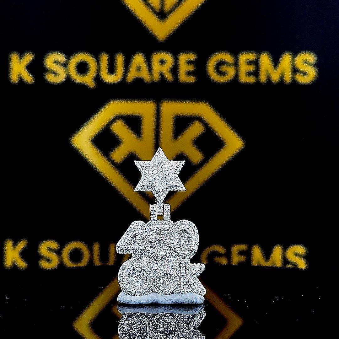 Custom Number Hip Hop Pendant, Custom Your Lucky Letter, Small Hip Hop ...