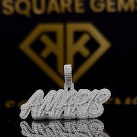 Fully Iced Out Rapper Jewelry Hand Made Hiphop Cartoon Pendant CZ Round ...