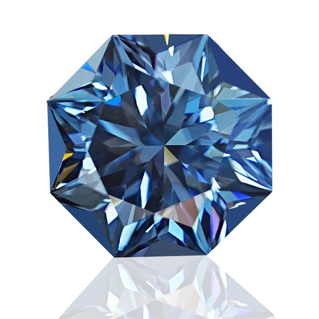 Royal Blue Octagon Cut Moissanite: 1-7 CT Loose Gemstone - Etsy