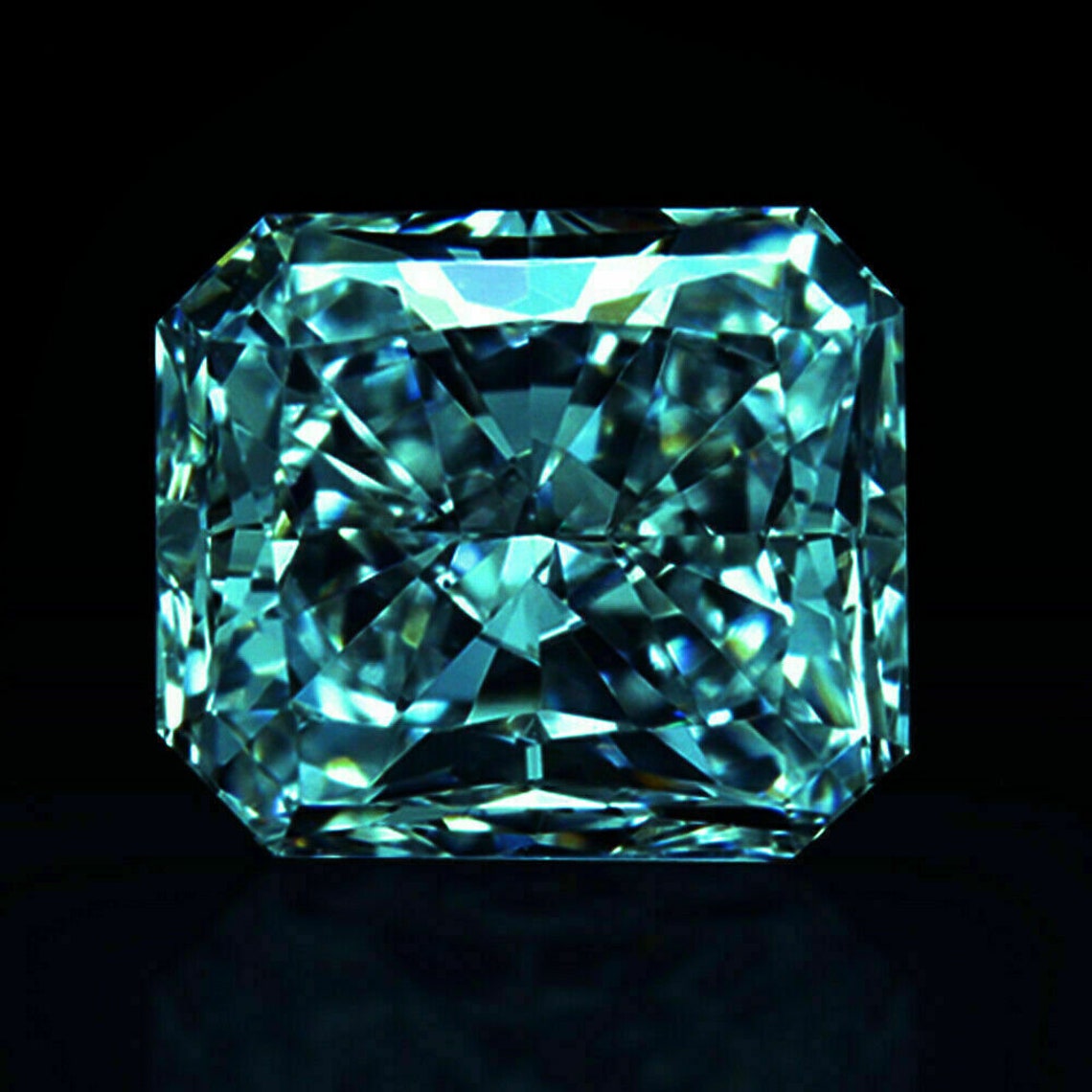 Dark Blue Radiant Cut Loose Moissanite Diamond VVS Clarity - Etsy