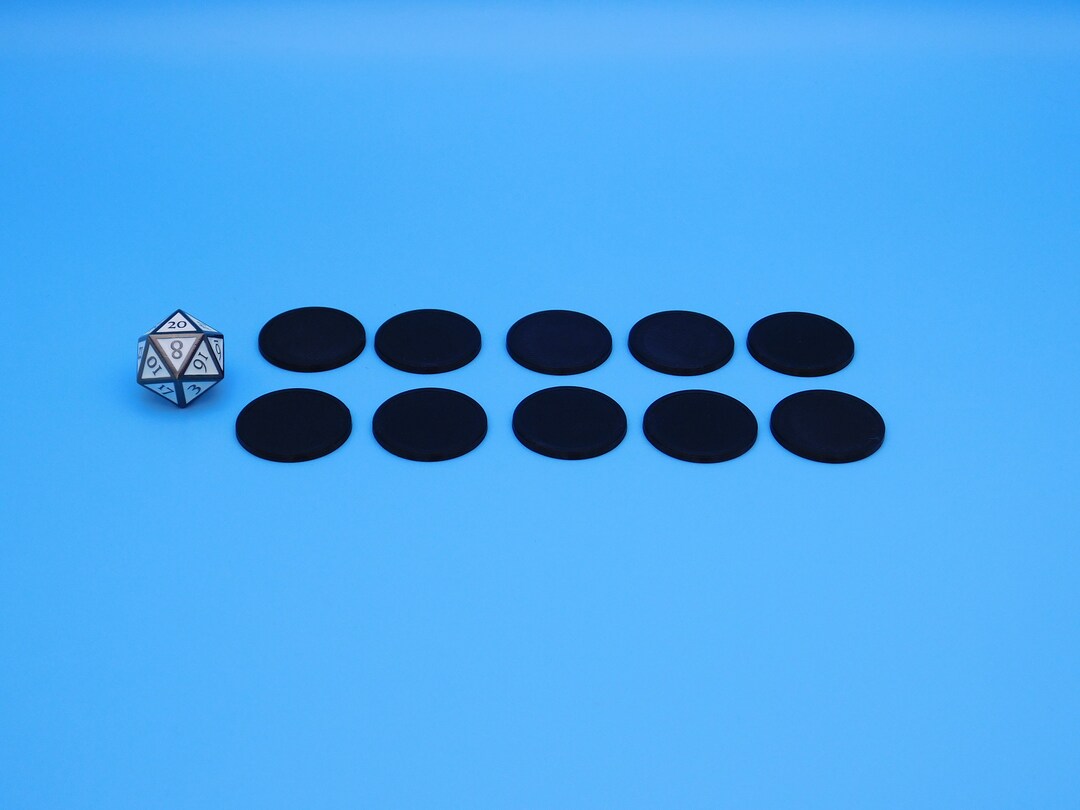 Tabletop Game Bases 1-4 Inch Bases Black Plastic Bases Tabletop ...