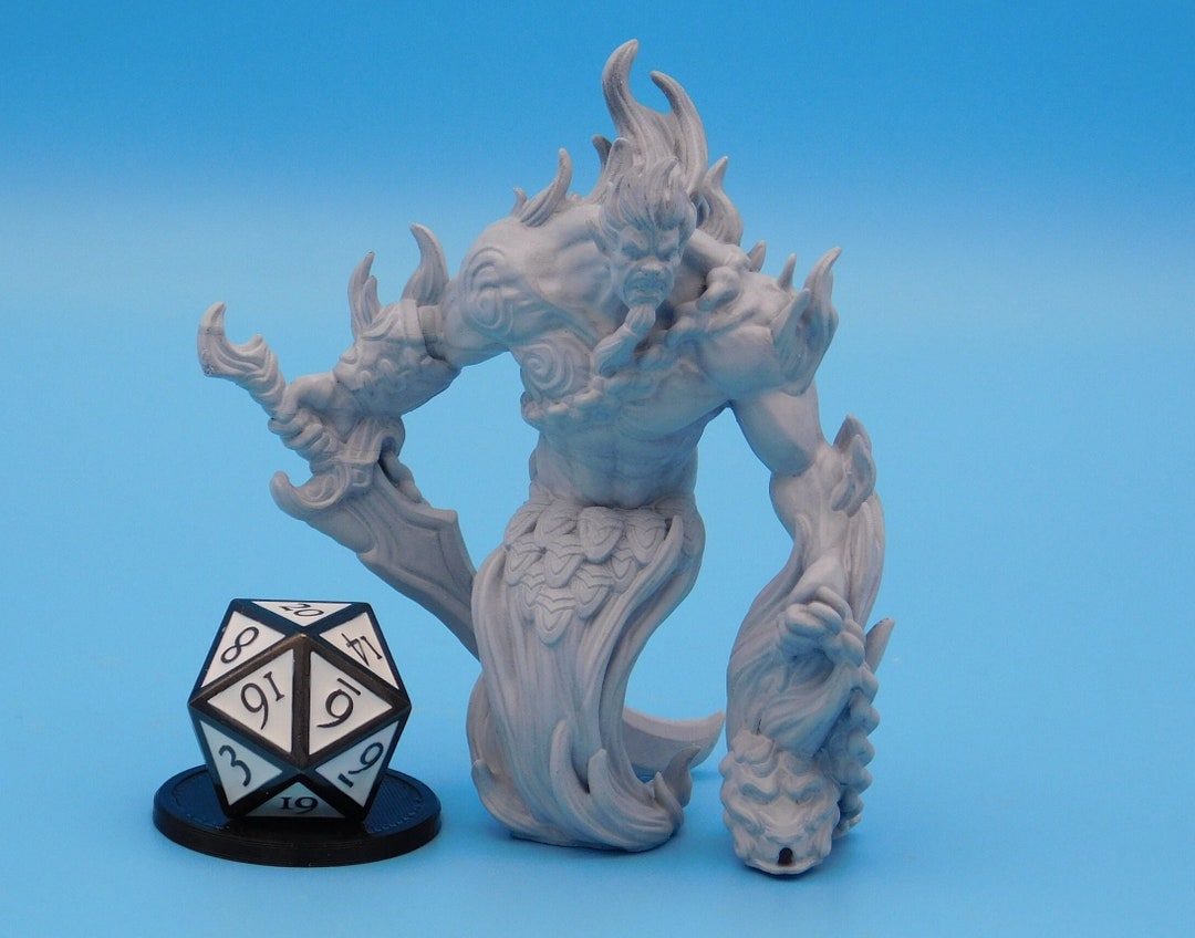 Fire Djinn Efreet Fire Genie D&D Monster Primed - Etsy