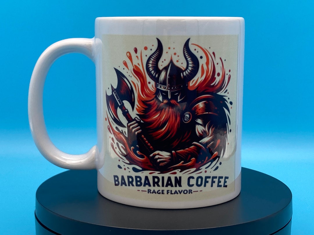 Barbarian 11oz White Mug White Interior and Handle D&D Class Mug ...