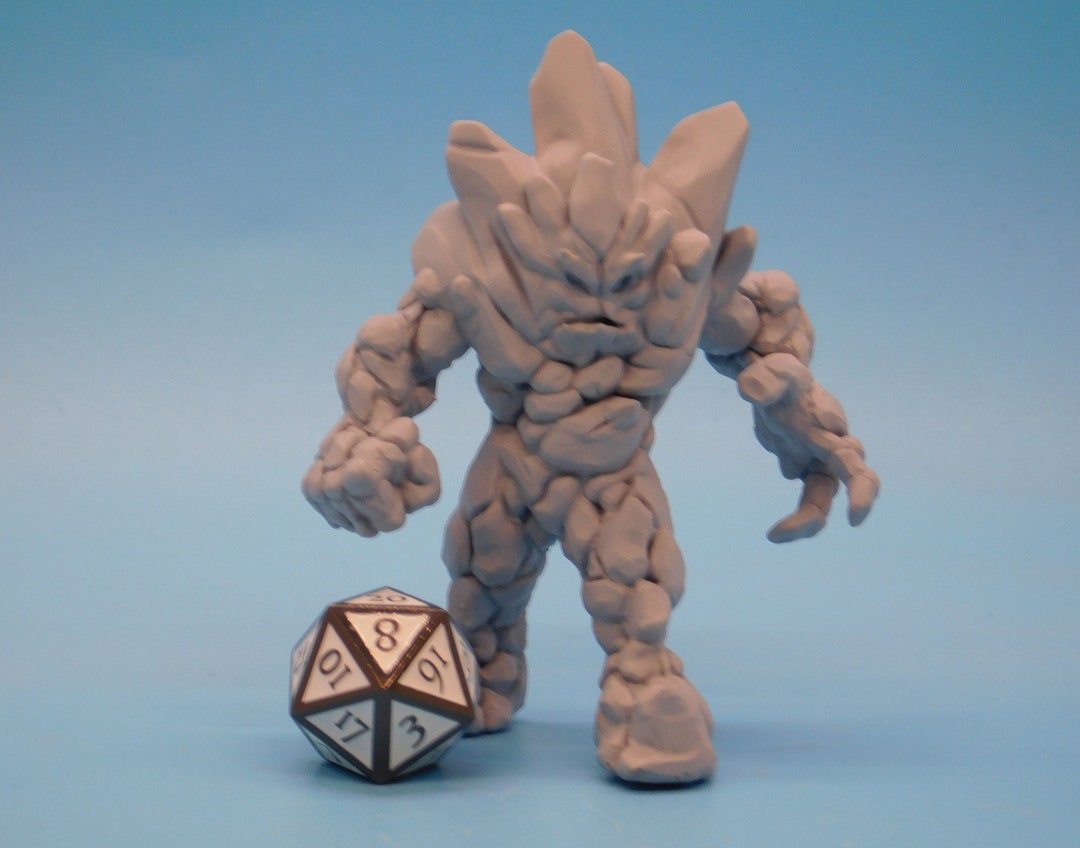 Earth Elemental Rock Creature Stone Elemental D&D Monster Primed - Etsy
