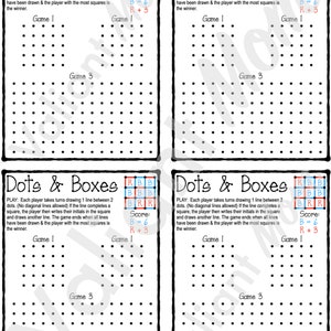 4 Pencil Paper Games - Printable/digital Download - Etsy